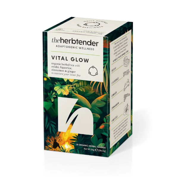 The Herbtender Vital Glow Organic Herbal Tea - 18 Herbal Teabags - Amaranth