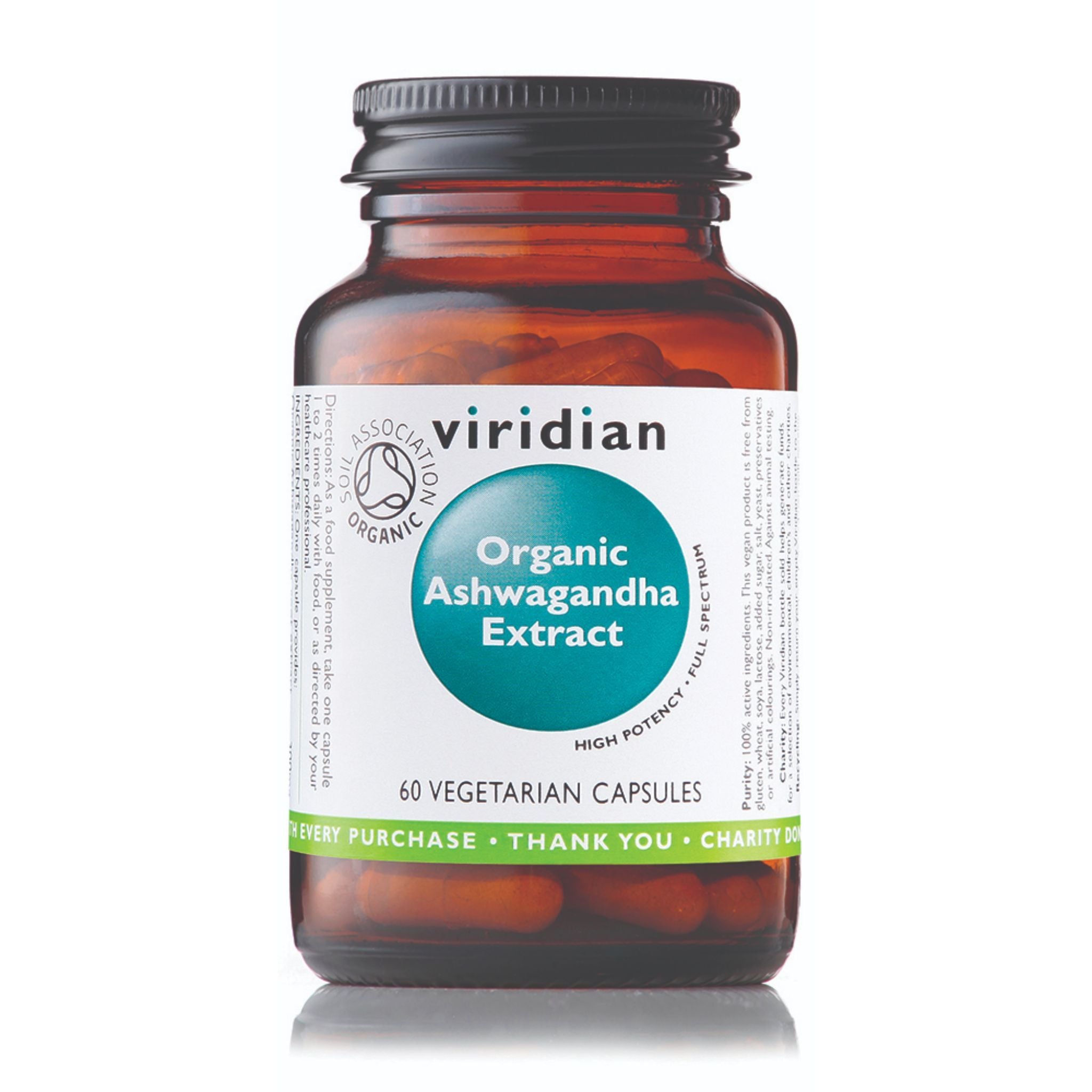 Viridian Organic Ashwagandha Extract - 60 Capsules - Amaranth